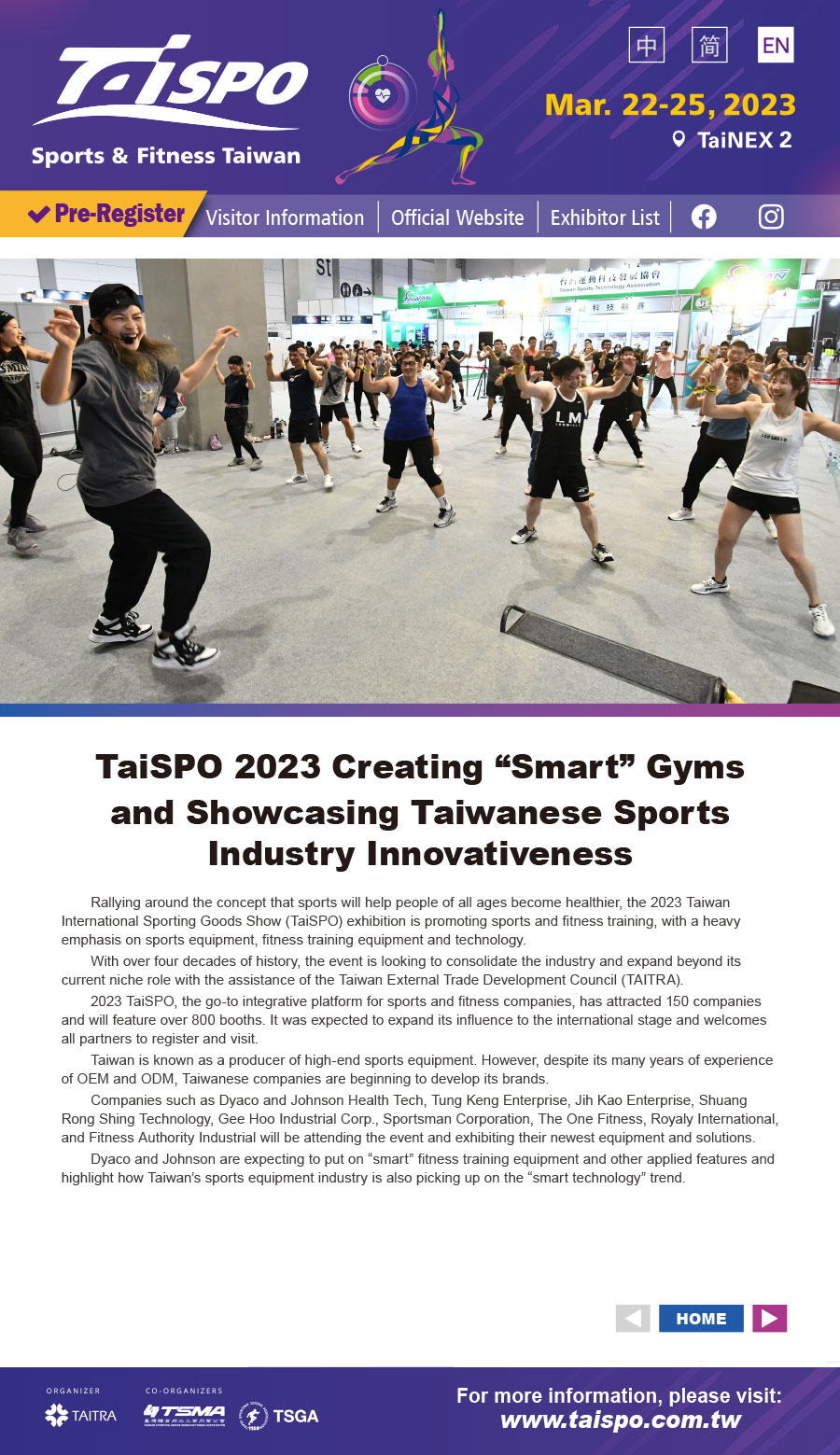 2023 TaiSPO, Sports and Fitness Taiwan