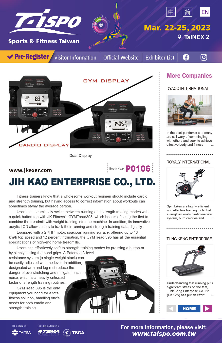 2023 TaiSPO, Sports and Fitness Taiwan