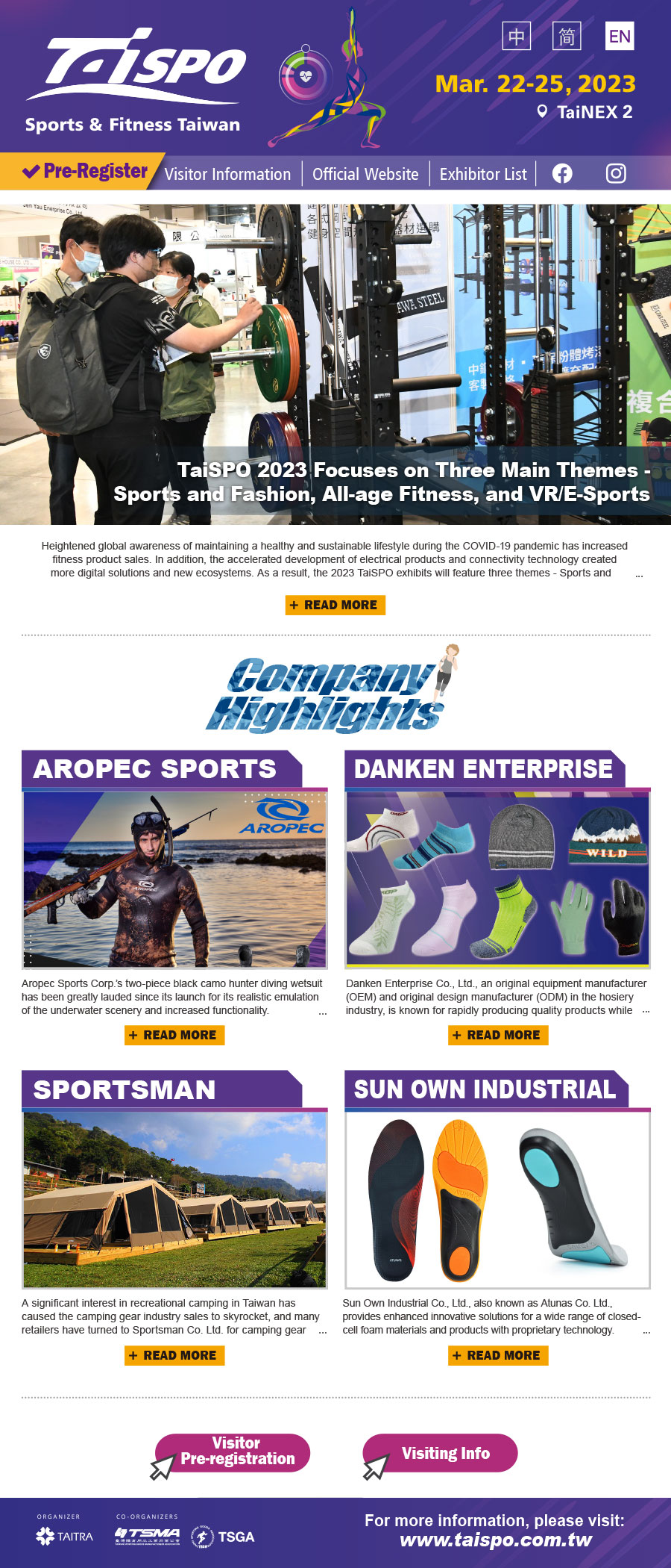 2023 TaiSPO, Sports and Fitness Taiwan
