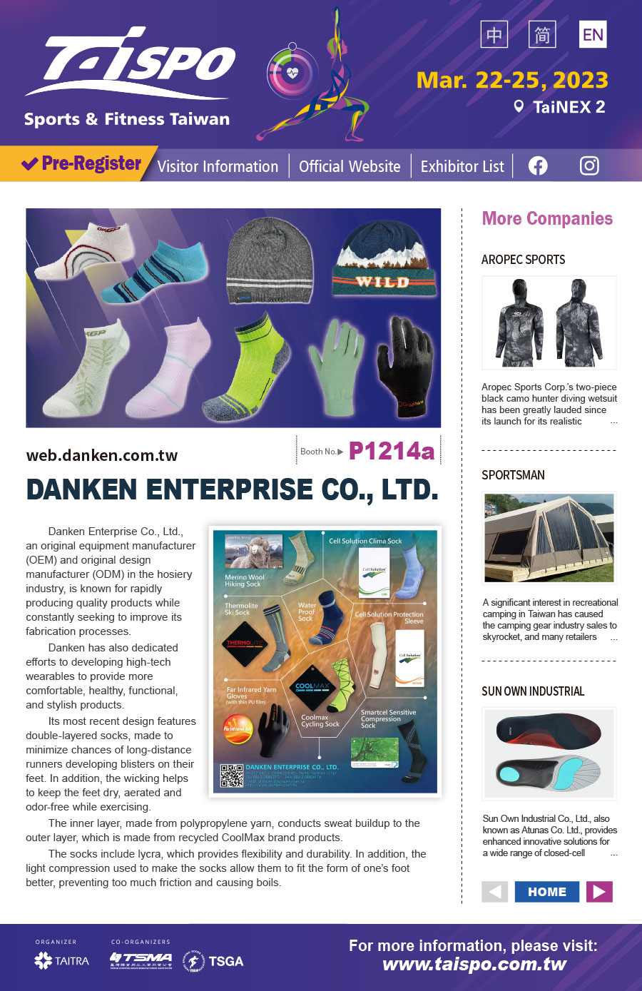 2023 TaiSPO, Sports and Fitness Taiwan