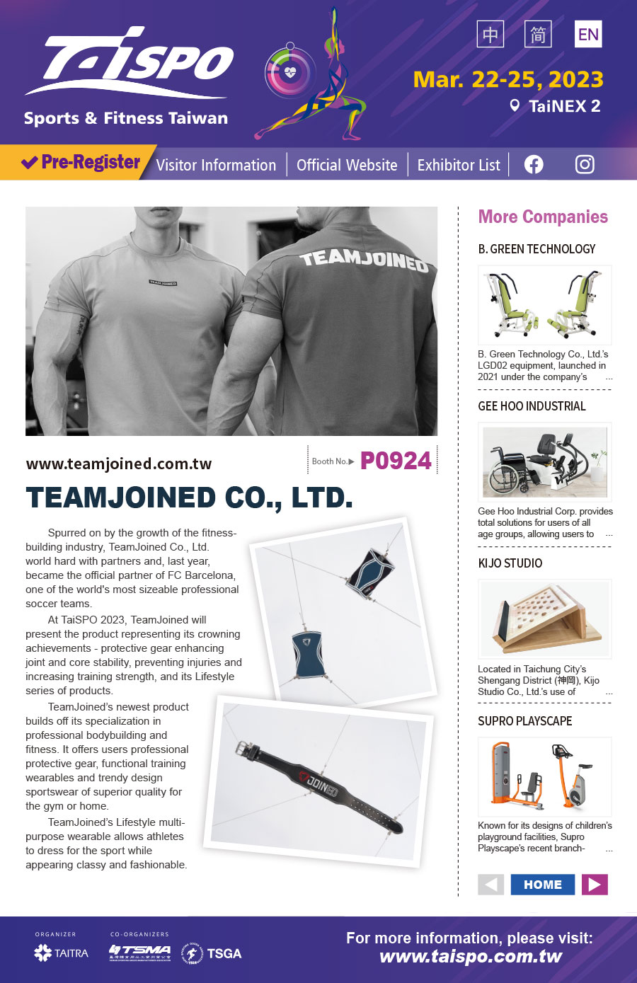 2023 TaiSPO, Sports and Fitness Taiwan
